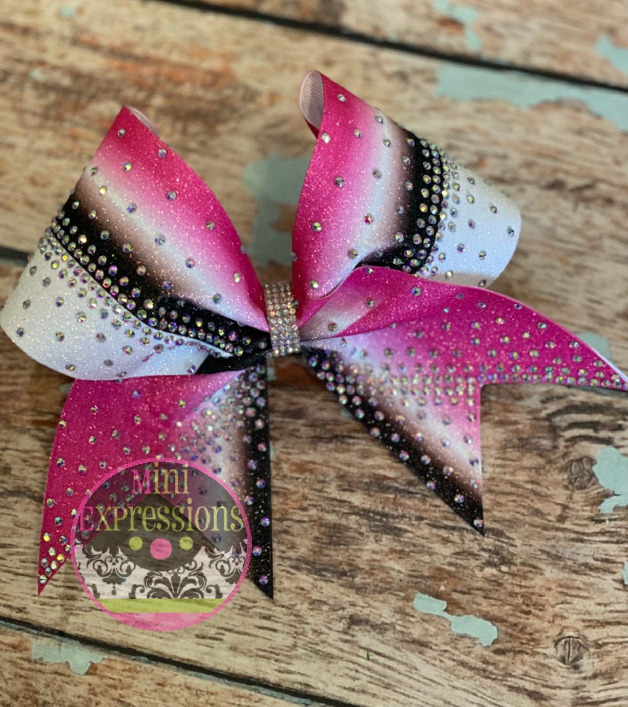 Black Sequin Cheer Bow