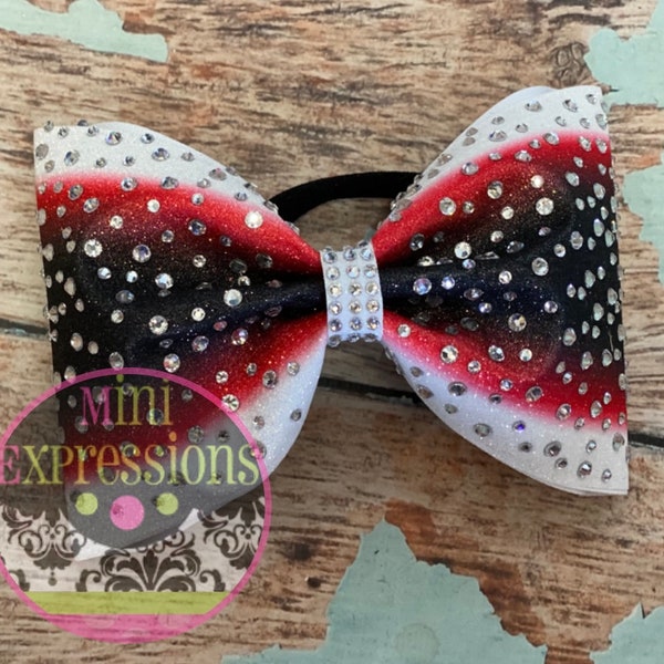 Rhinestone Cheer Bow - Etsy