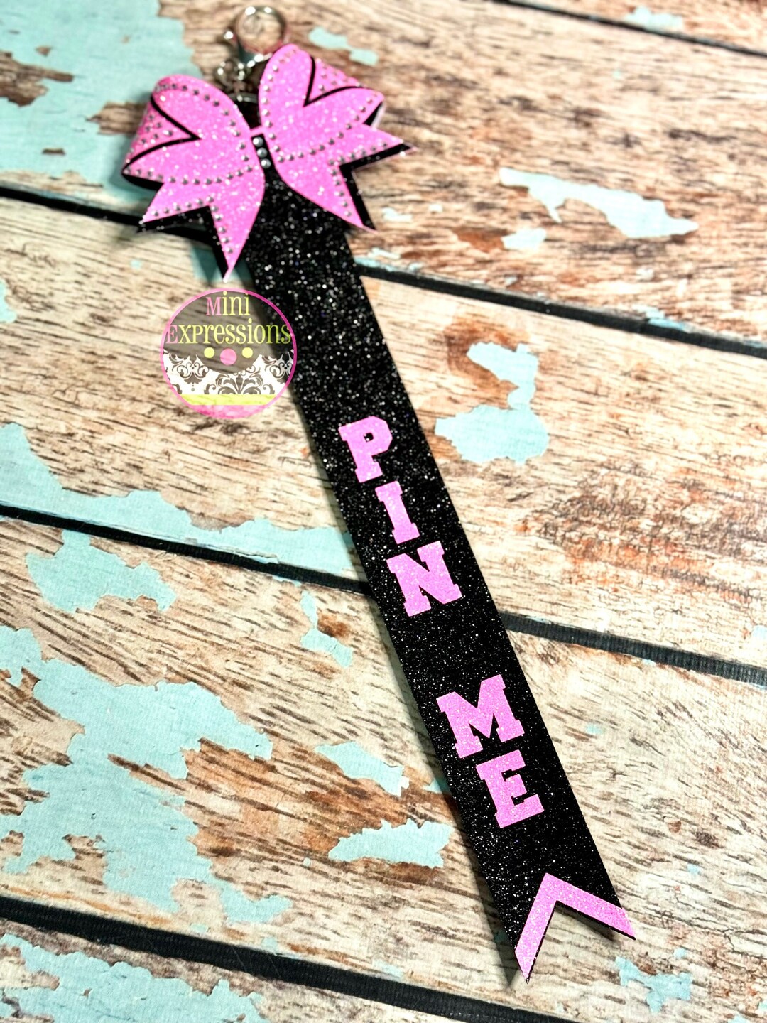 Rhinestone Pin Me Ribbon Cheer Bow Backpack Bow Pinme Custom Colors ...