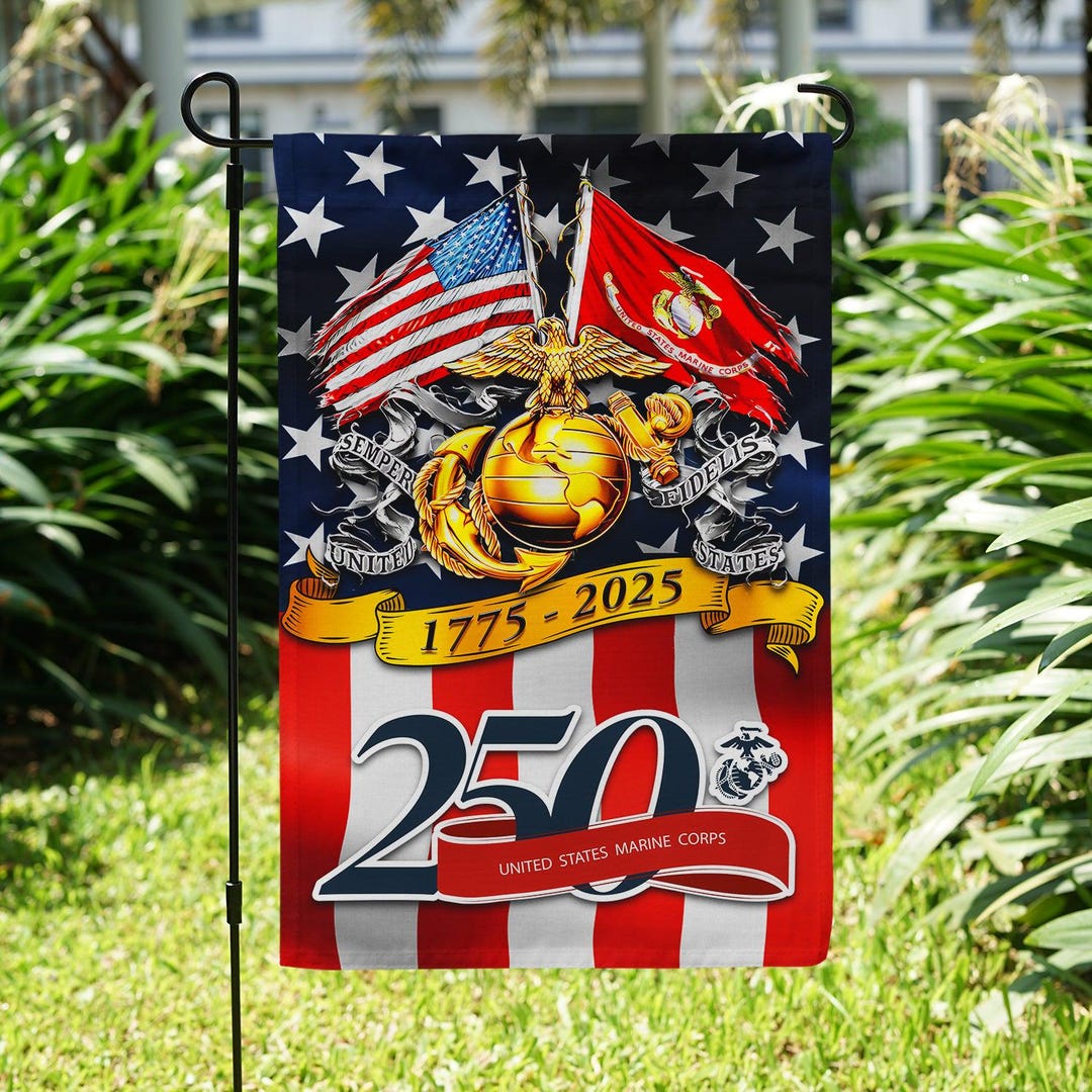 Marlne 250 Years of Service Garden Flag ,american Flag America 250th ...