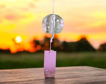 Japanese Wind Chime Furin Glass Sakura Cherry Blossom Flower With ...