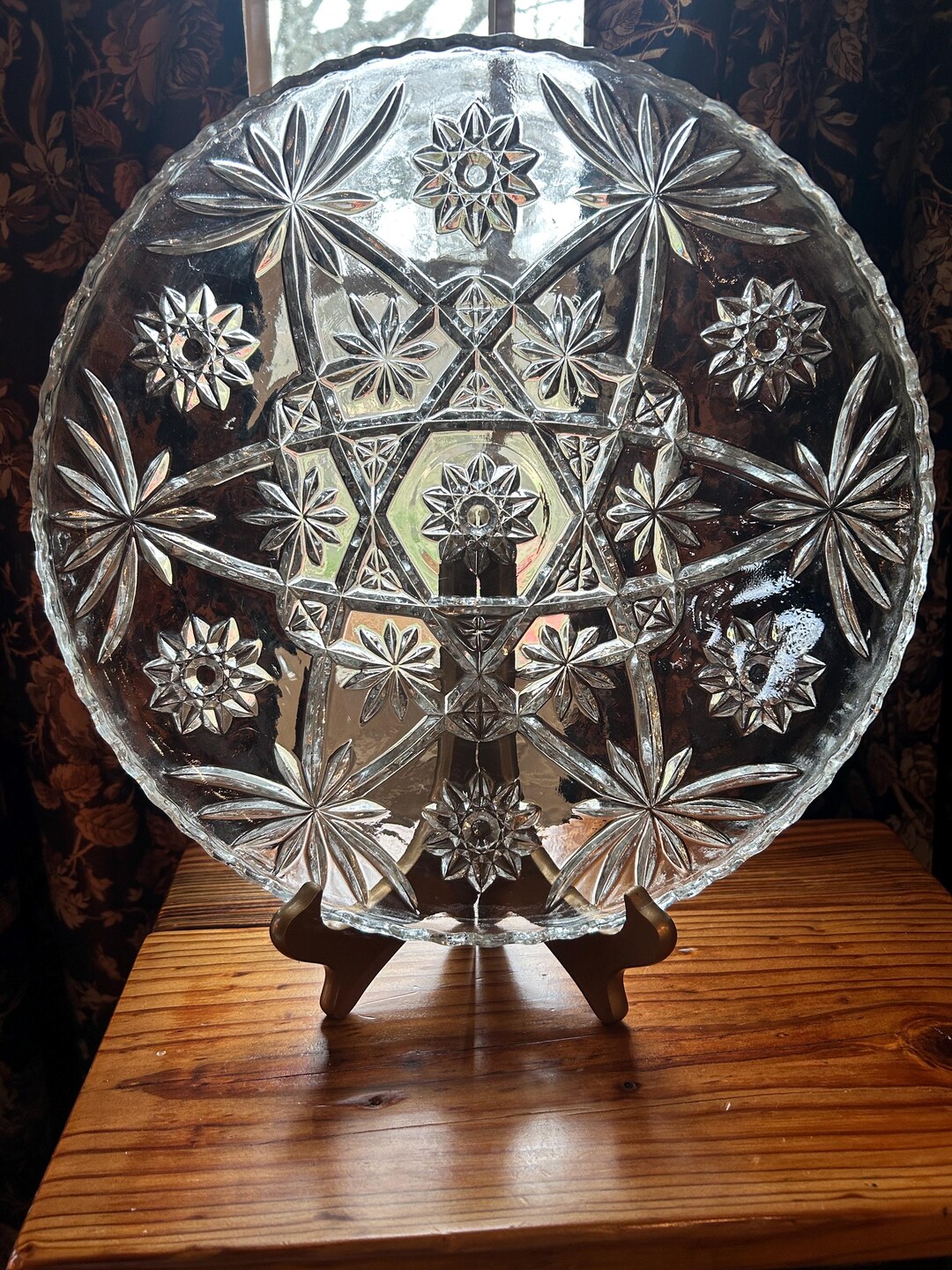 Anchor Hocking Star of David Crystal Platter Mid Century Glass 13.5” - Etsy