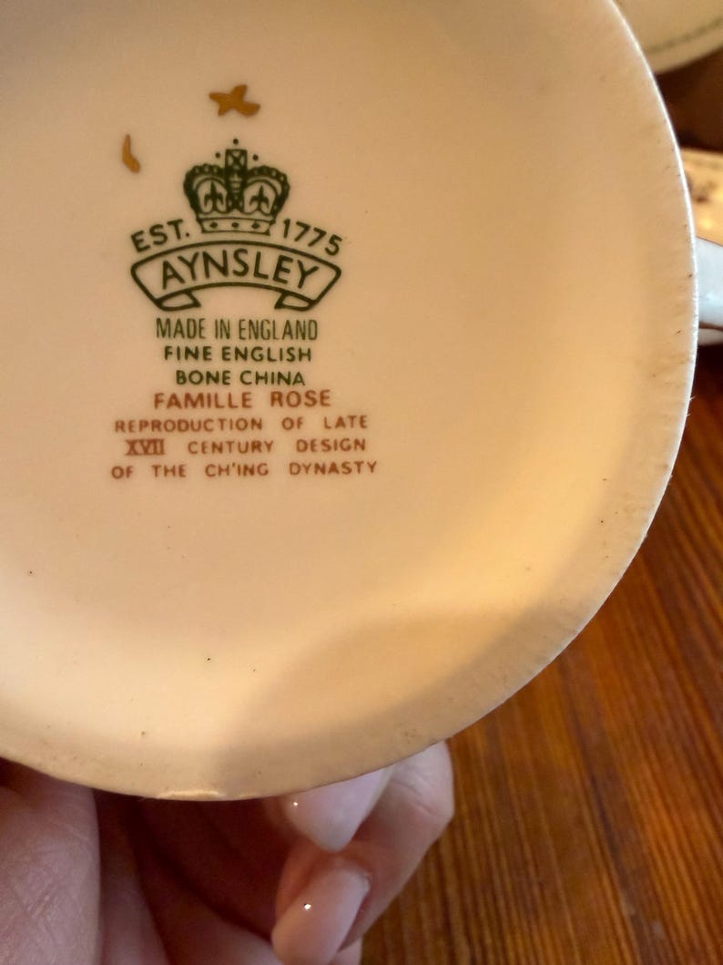 Vintage Aynsley Famille Rose Bone China – Buyer’s Choice Dinner Plates ...
