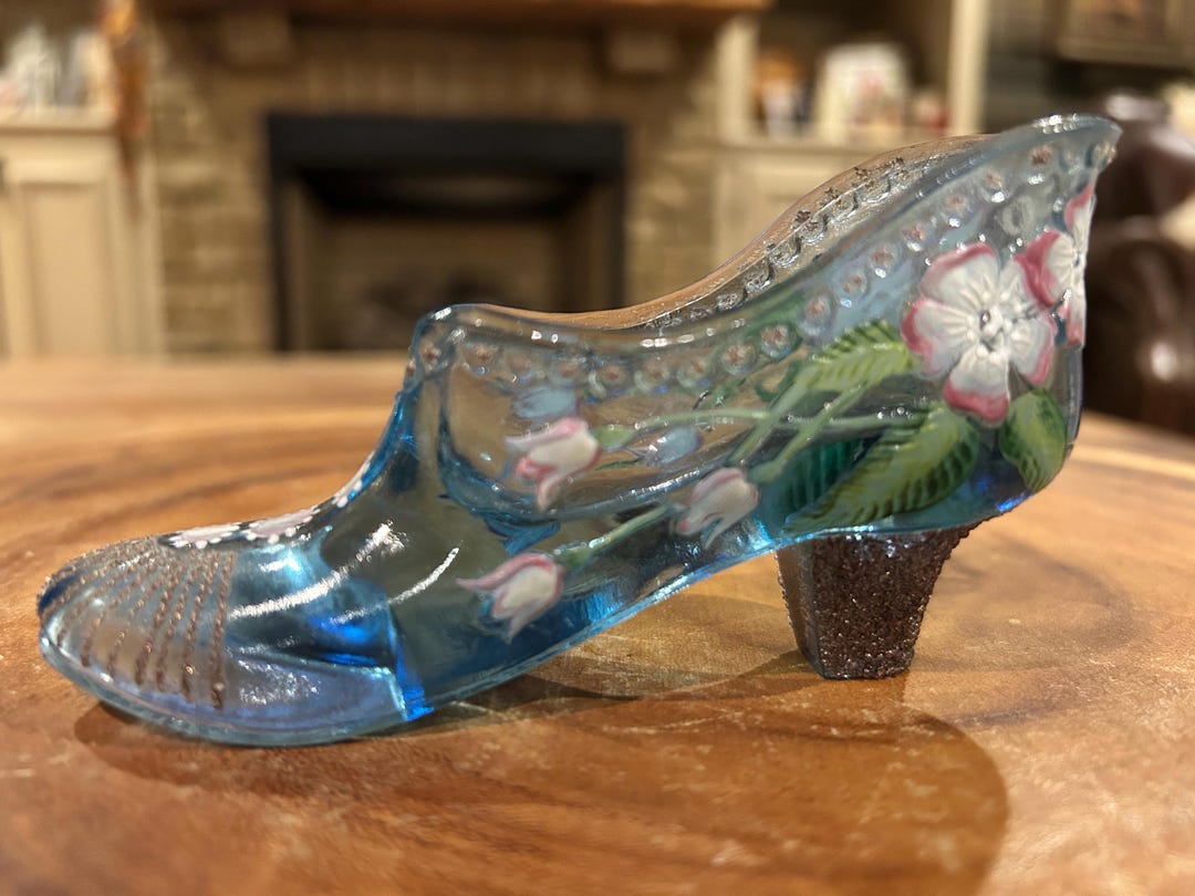 Vintage Fenton 95th Anniversary Hand Painted and Signed Shoe!! - Etsy