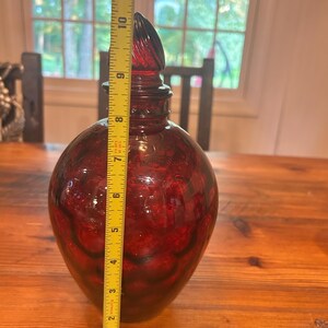 Vintage Wheaton Ruby Red Glass Decanter Featuring a Honeycomb or ...