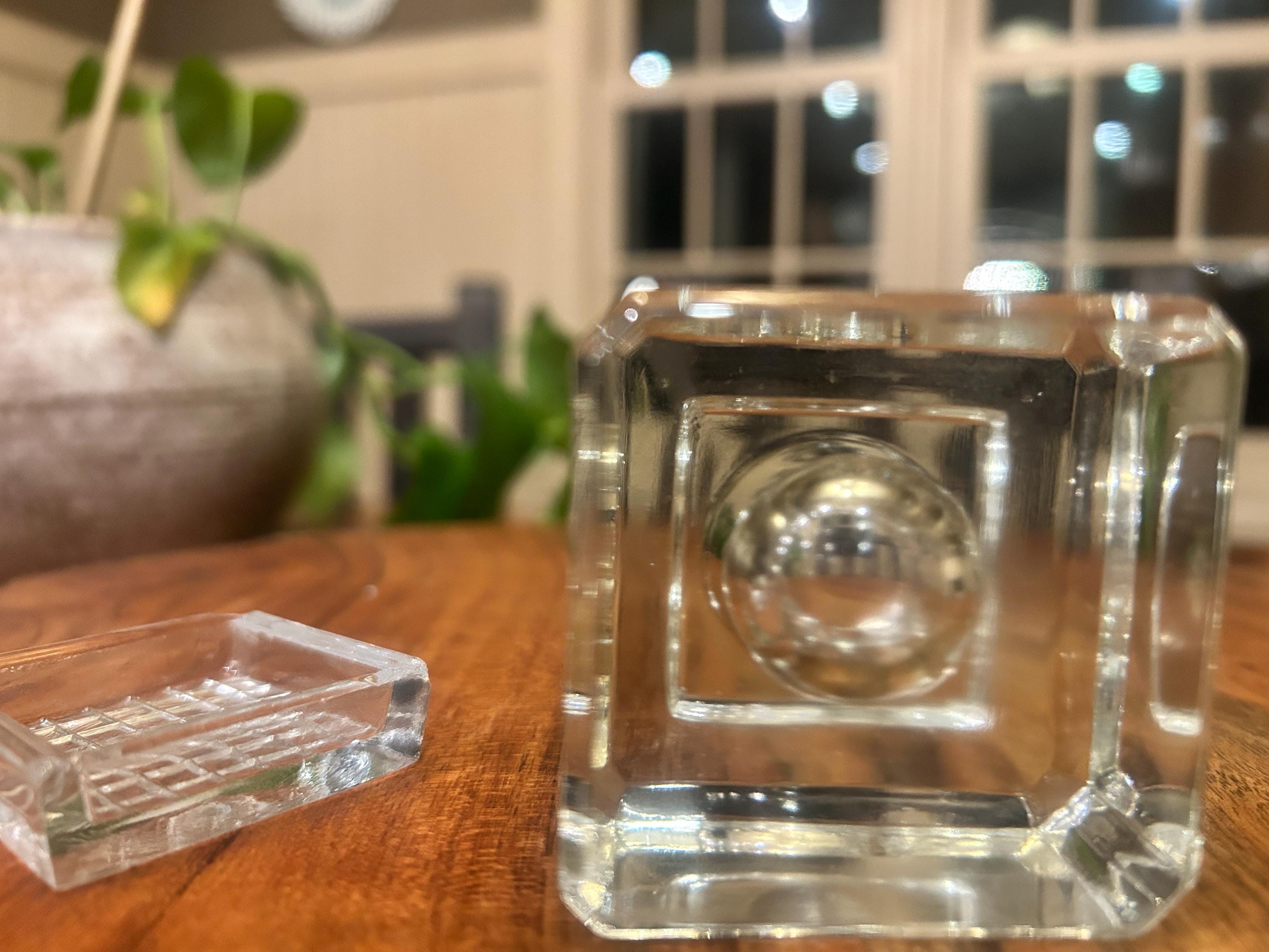 Early 1900’s Pressed Glass Ink Well With Waffle Pattern Lid - Etsy