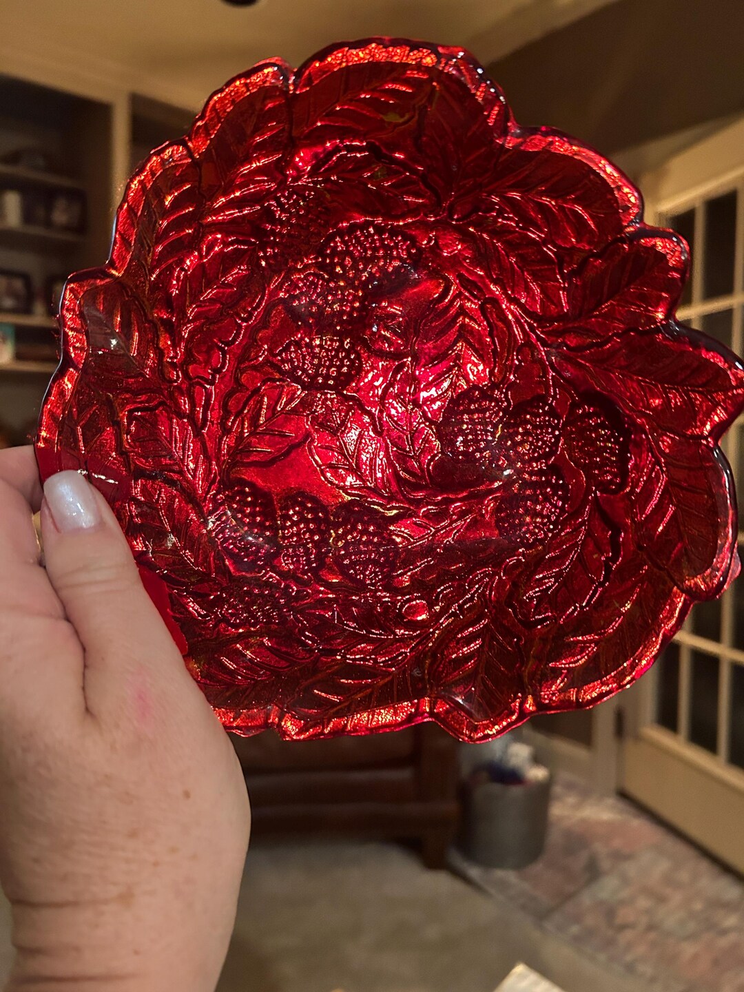 Indiana Glass Company Loganberry Ruby Red Candy Dish - Etsy