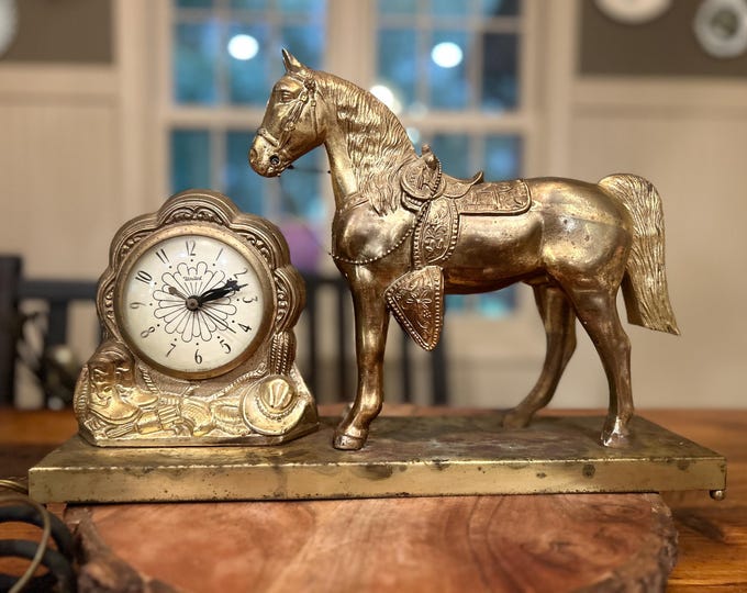 Vintage Western Horse Electric Clock | United Clock Model 313 by United ...