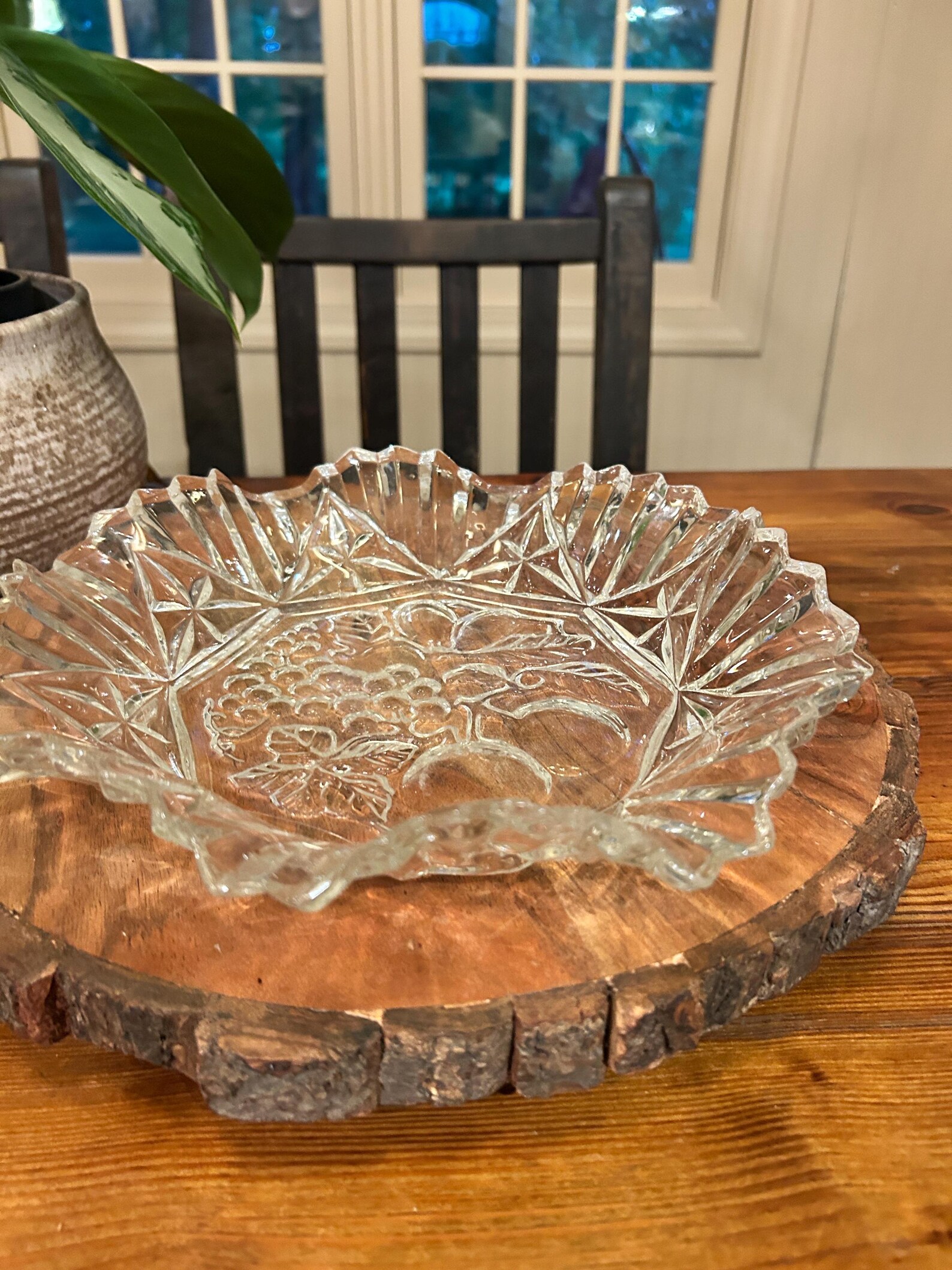Federal Glass Pioneer Pattern Fruit Bowl With Ruffled Sawtooth Edges 10 ...
