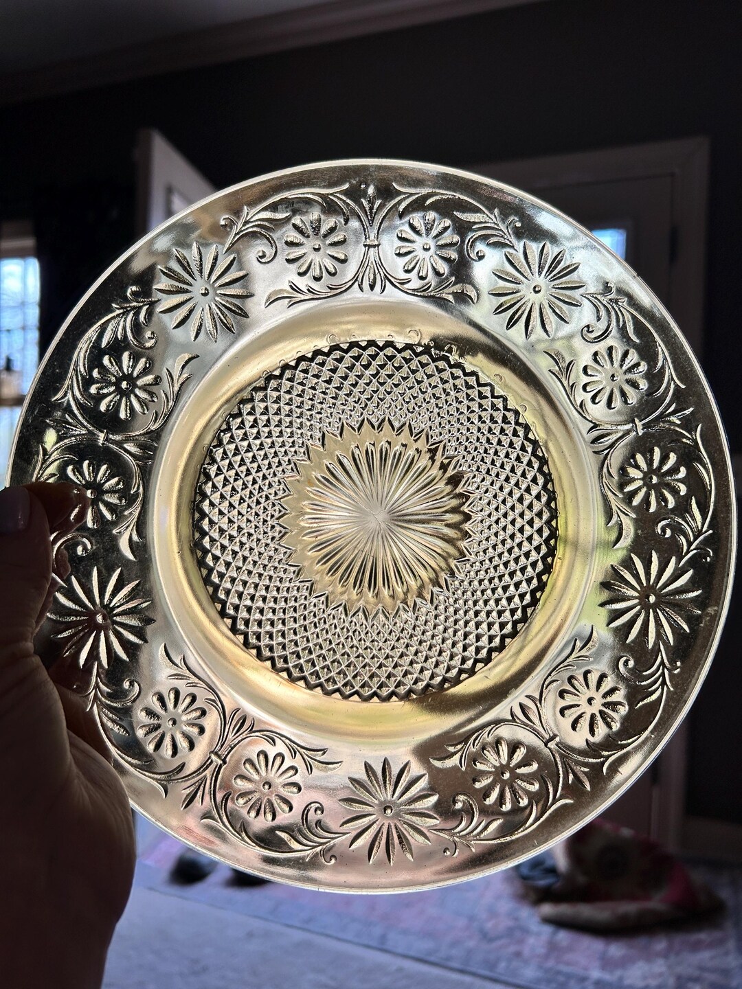Indiana Glass Daisy Amber Plate From 1960s - Etsy