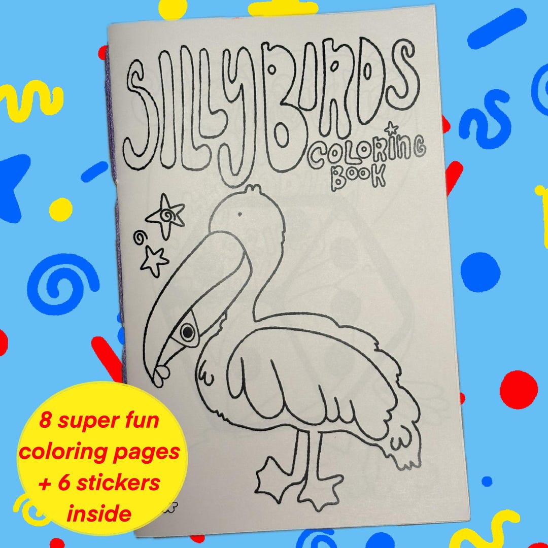 Silly Birds Coloring Book Zine - Etsy