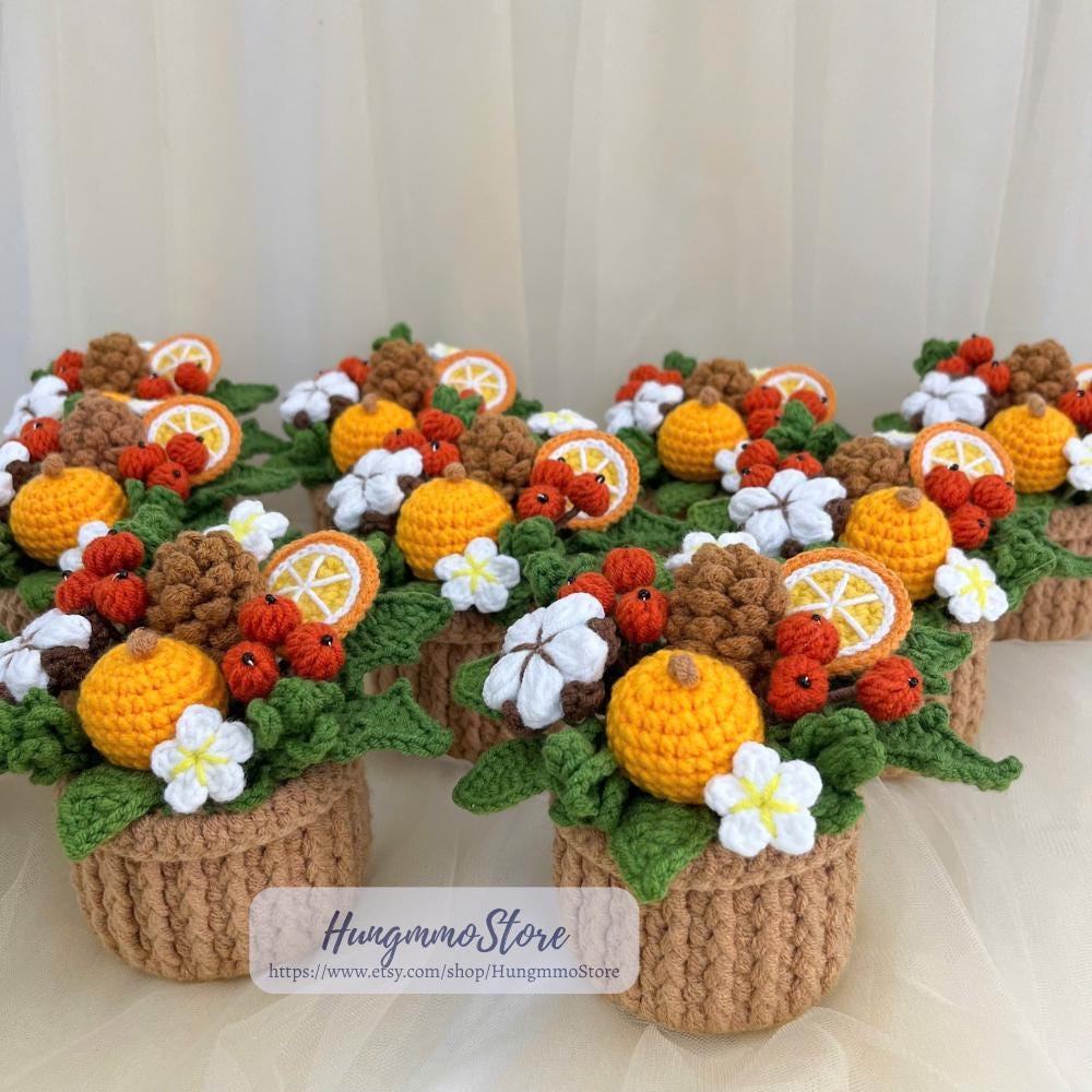Fruit Slice Planter Crochet Pattern - Kitchen Decoration Project - Etsy
