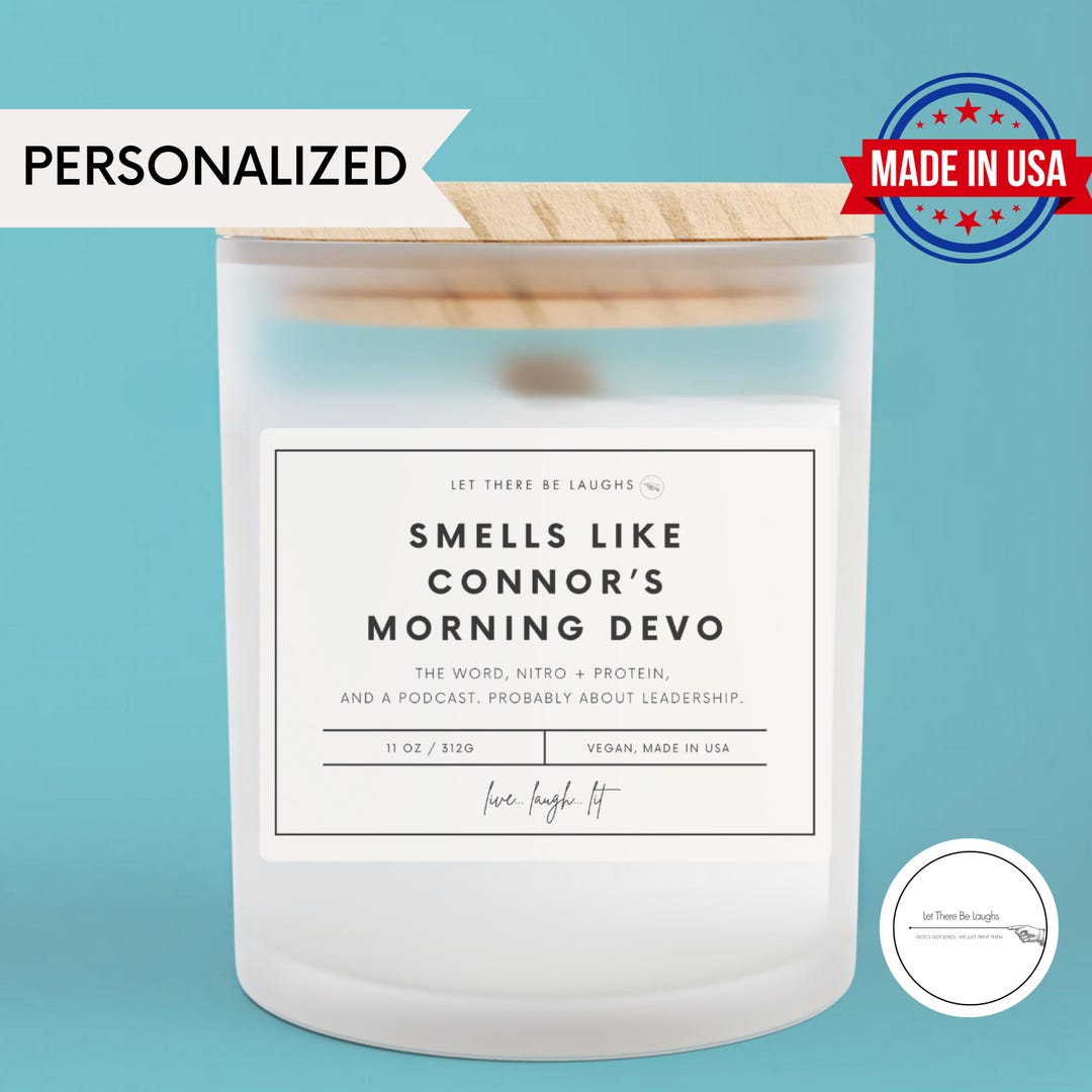 Personalized Funny Candle for Men: Morning Devo Frosted Glass - Etsy