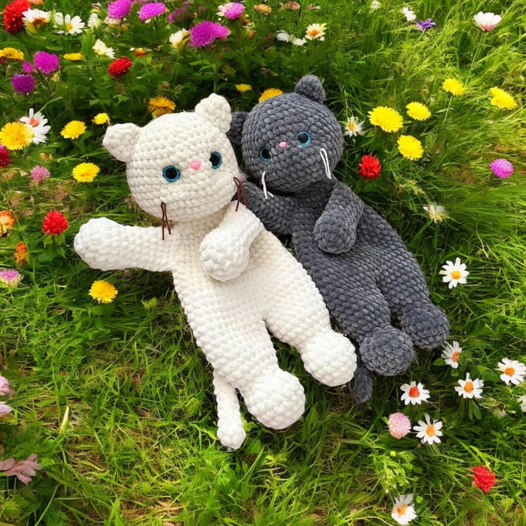 Crochet Cat Snuggler Pattern Cute Kitty Lovey Pattern Amigurumi Cuddle ...