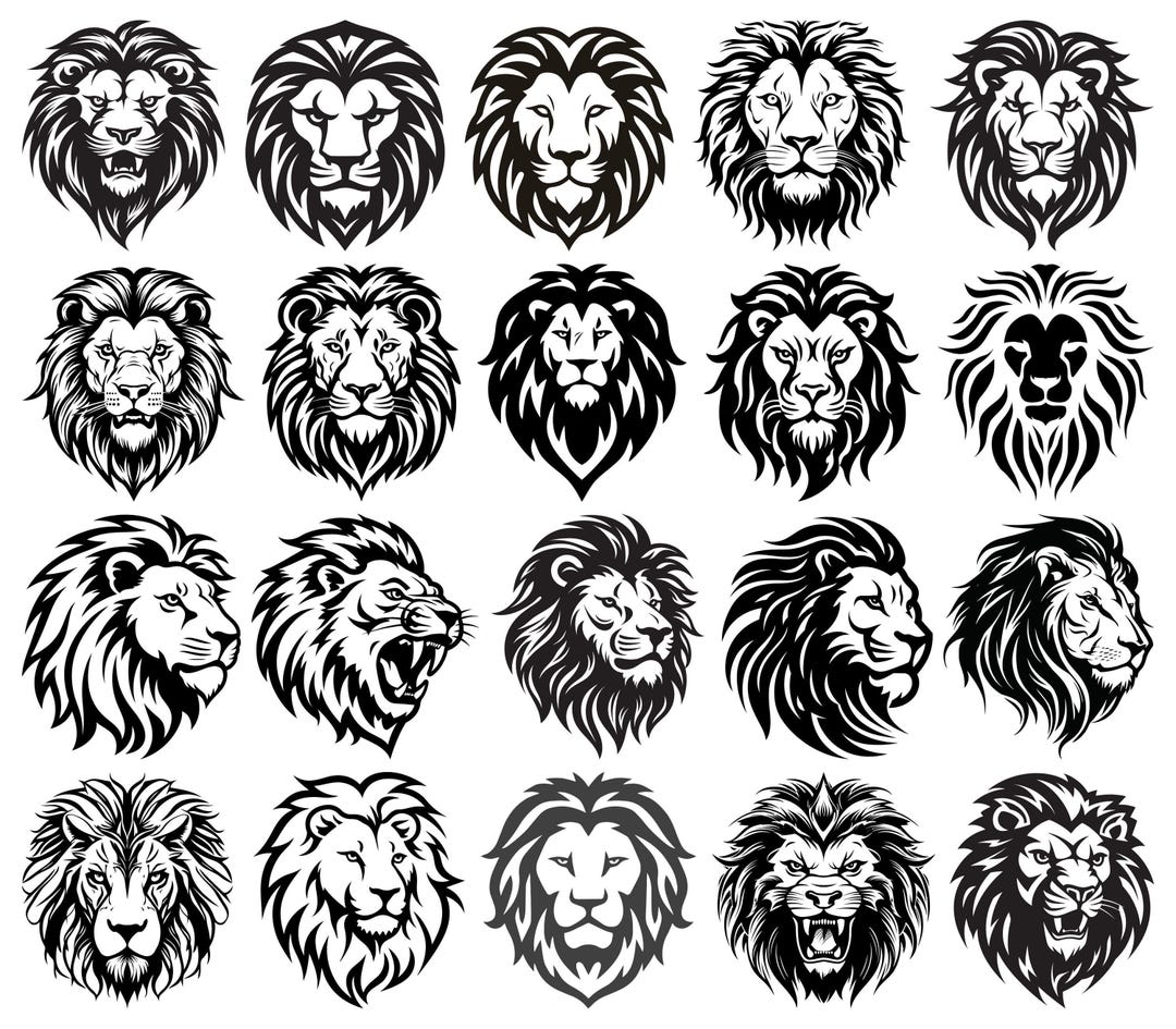 Lion SVG Bundle, Roaring Lion Clipart, Lion Head SVG, Lion Silhouette ...