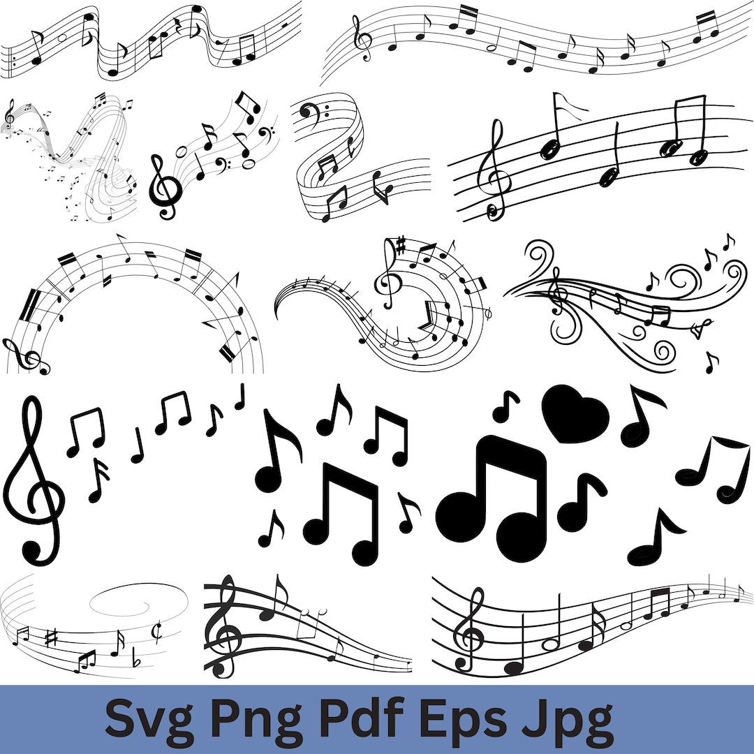 Music Notes Svg Bundle Music Notes Clipart Music Notes Png Music Notes ...