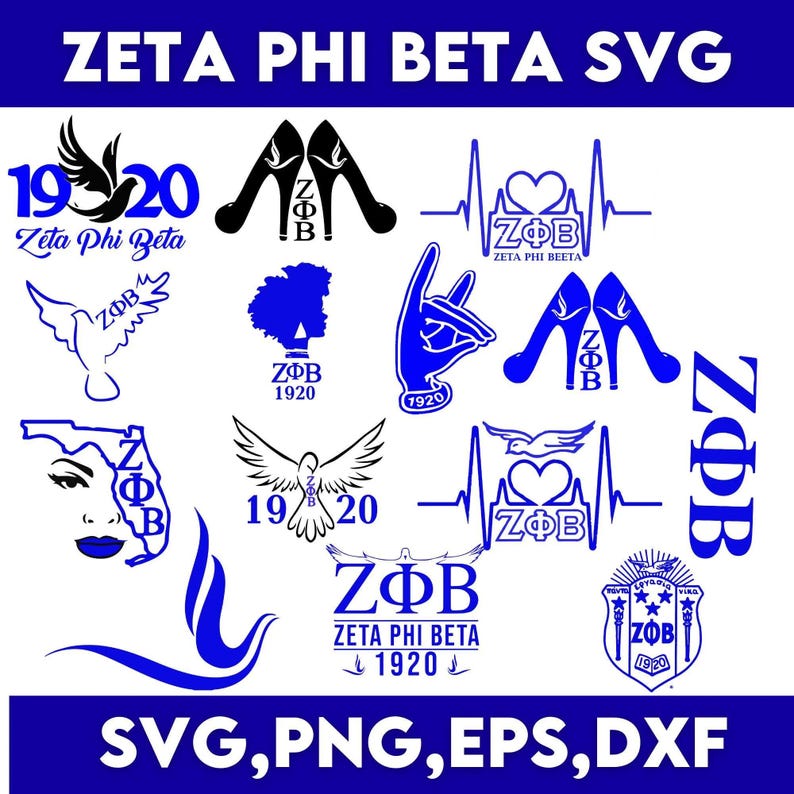 Zeta Phi Beta SVG Bundle, Sorority Svg, 1920 ZPB Cut File, Zeta Heart ...