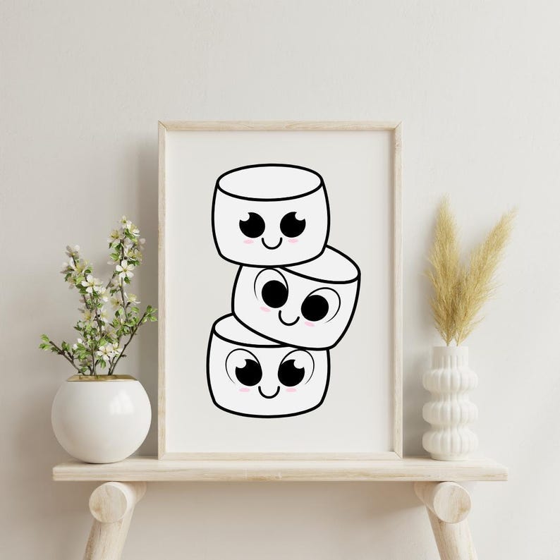 Marshmallow SVG Bundle, Mello Svg, Marshmallow Smile Svg, Kawaii Face ...