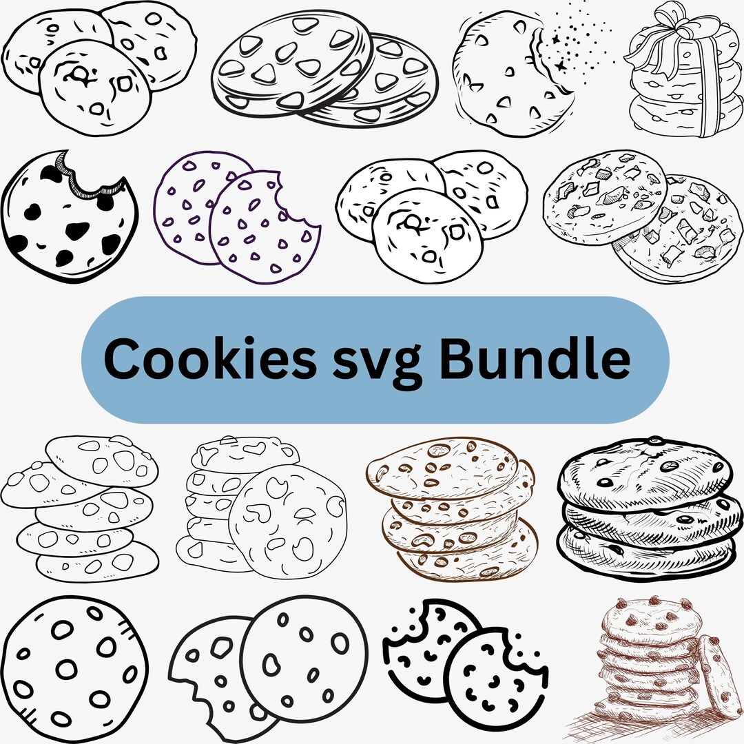 Cookies Svg Bundle, Baking Clipart, Chocolate Chip Cookies SVG ...