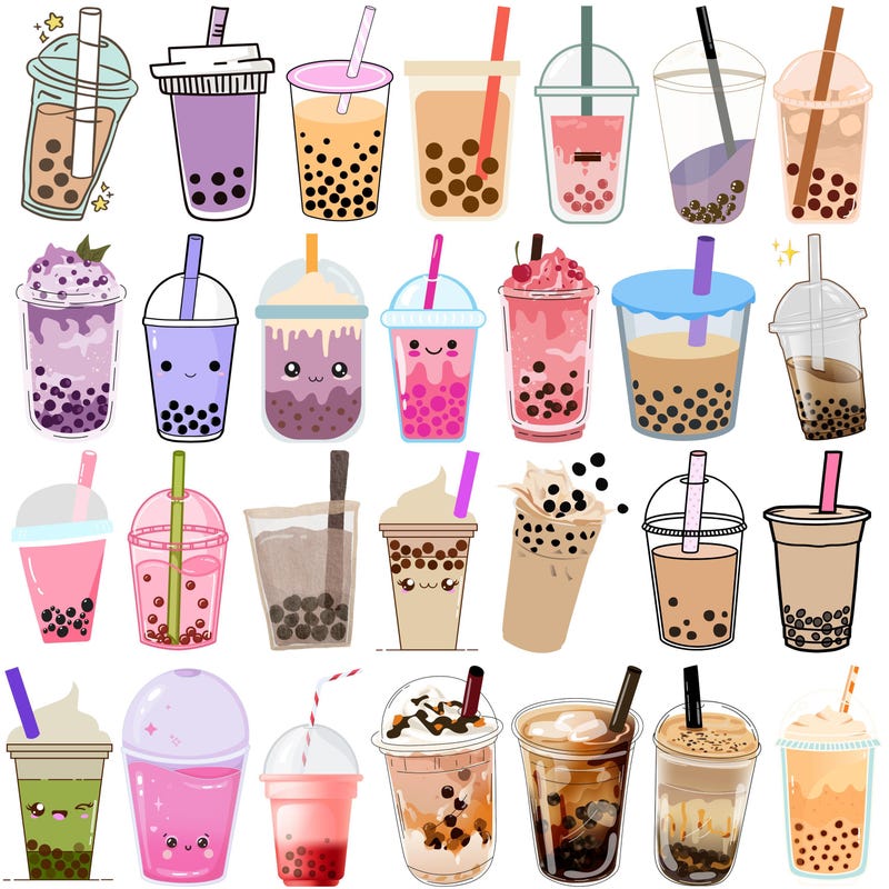 Milk Tea Shop Stickers - Etsy