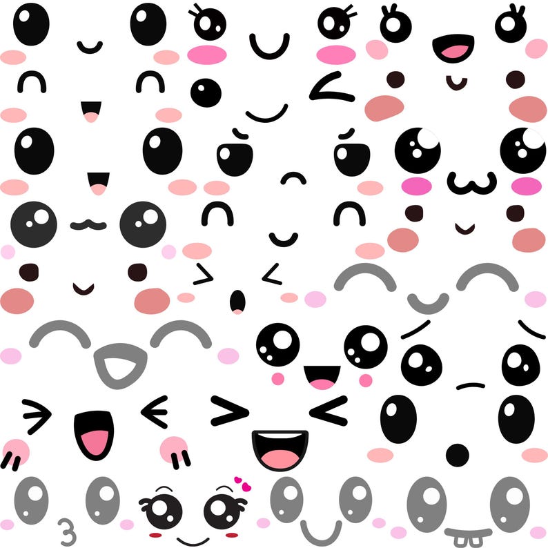 Emoji Clipart Bundle, Kawaii Face SVG, Cute Emoji Svg, Funny Cartoon ...