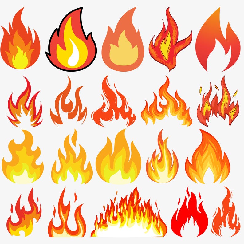 Fire SVG Bundle, Fire Clipart, Fire Flames Svg, Fire Frame Svg, Flames ...
