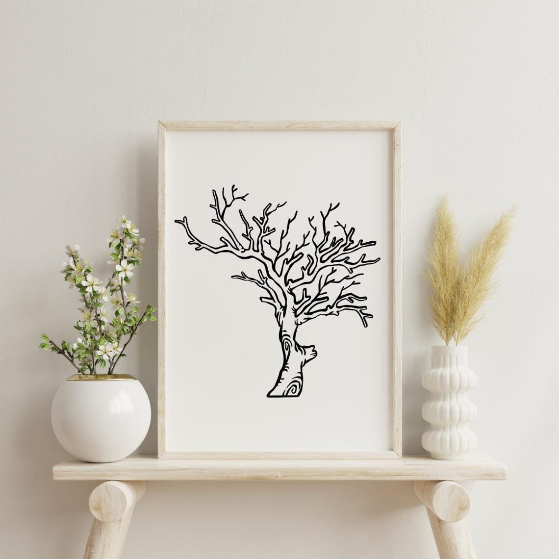 Bare Tree Svg Bundle, Leafless Tree Svg, Rustic Tree Svg, Tree Vector ...