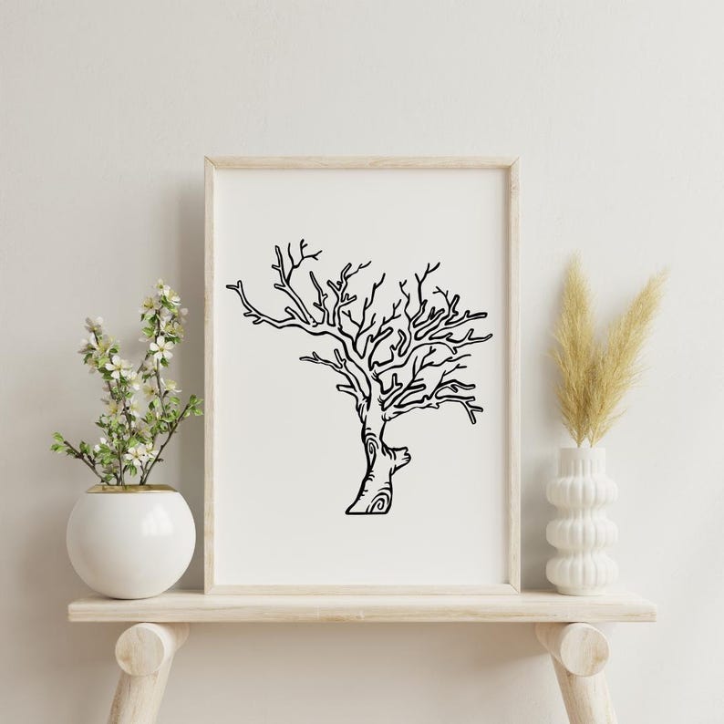 Bare Tree Svg Bundle, Leafless Tree Svg, Rustic Tree Svg, Tree Vector ...