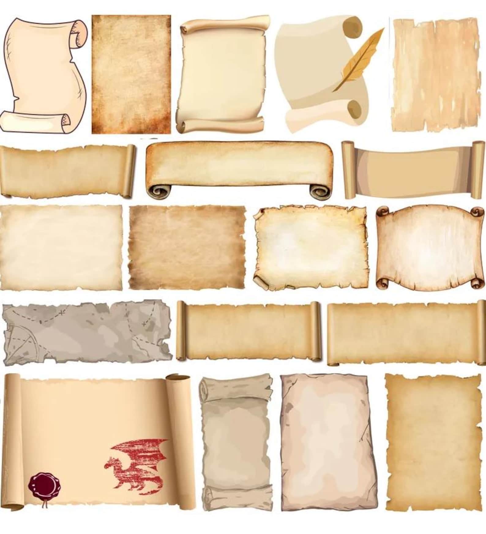 Parchment SVG Bundle Parchment Clipart Paper Scroll SVG PNG Cut Files ...