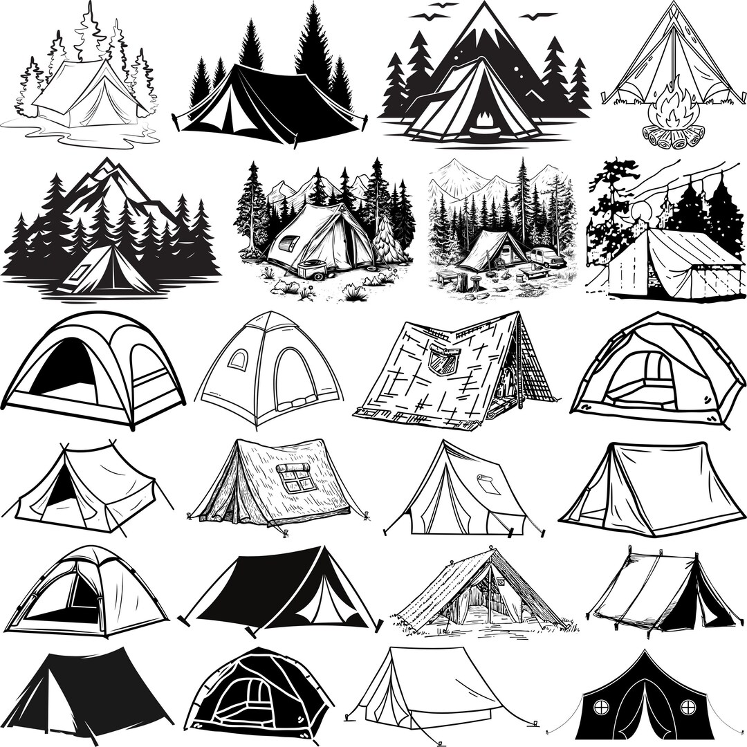 Tent Svg Bundle Camping Svg Tent Clipart Camping Tent Cricut Tent ...