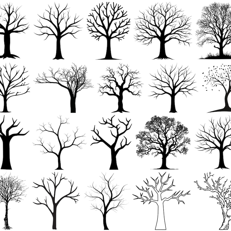 Clipart Leafless Trees - Etsy