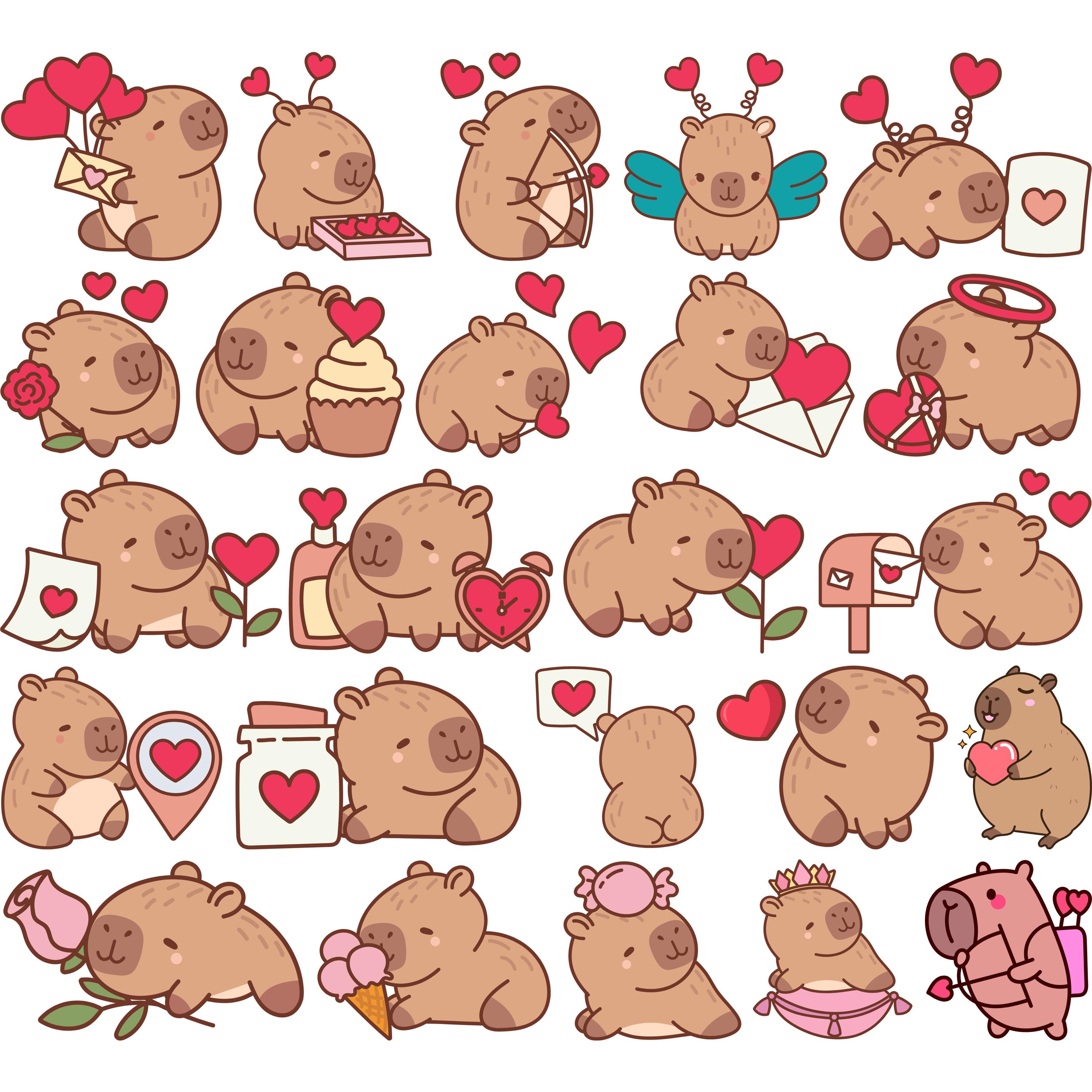 Cute Capybara PNG, Capybara Svg Bundle, Funny Capybara Clipart, Digital ...