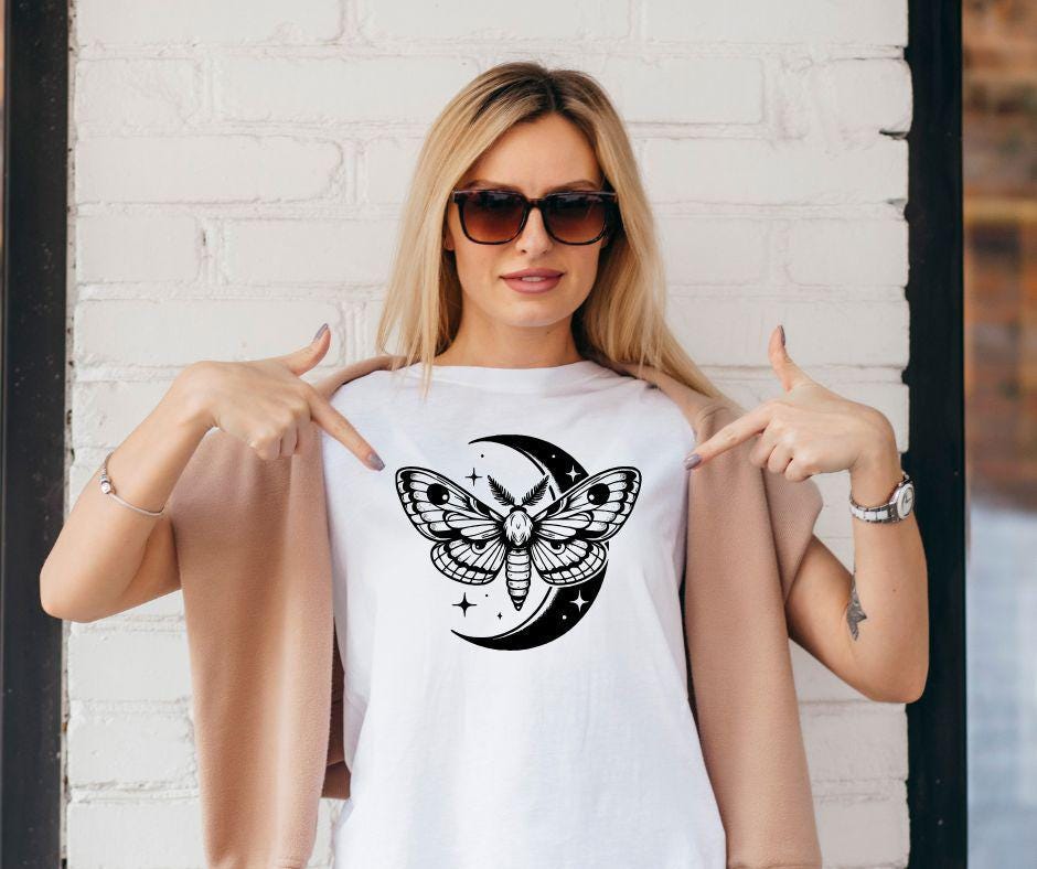 Moth SVG Bundle, Witch Moth SVG, Boho Moth Clipart, Mystical Insect Svg ...