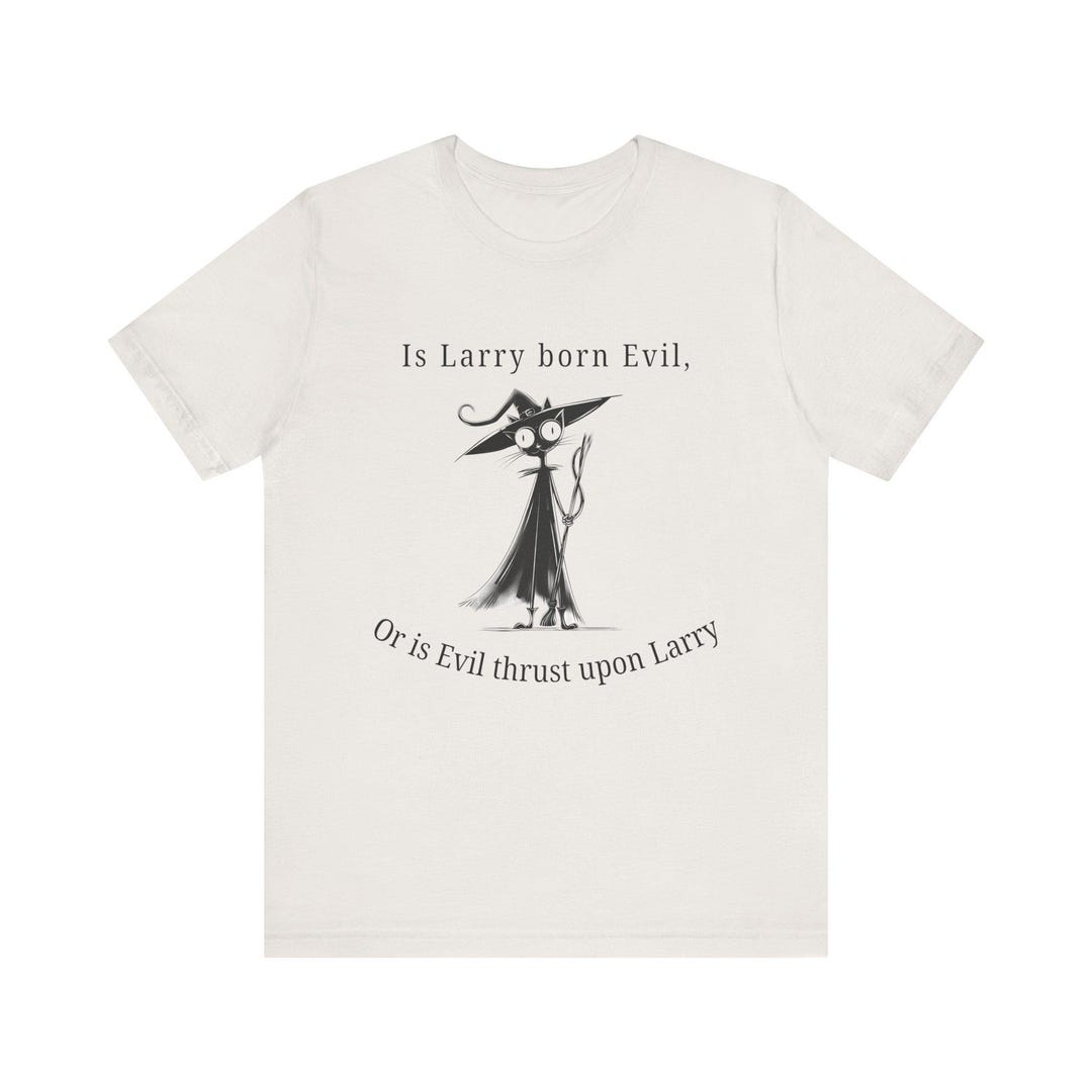 Evil Larry Tee, Funny Graphic T-shirt, Unisex Humor Top, Quirky Gift ...