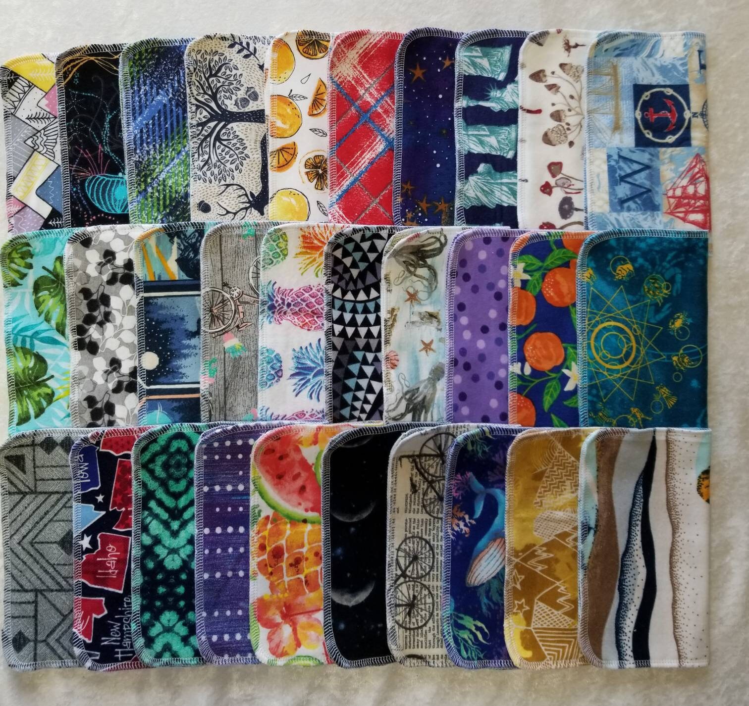 20 Adult Style Mixed Print Reusable Cloth Napkins | Etsy