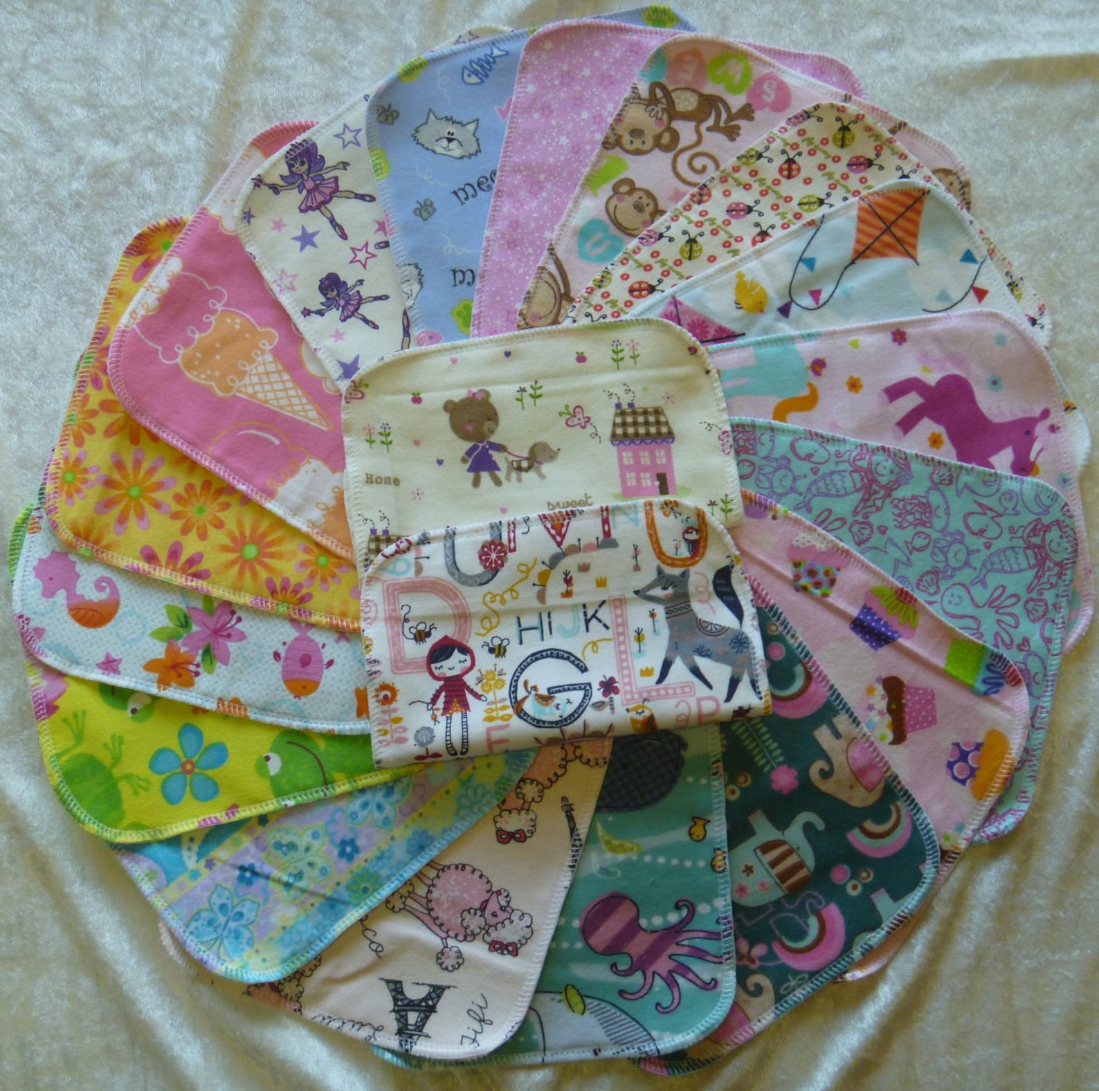 40 Family Cloth Napkins - Adult Plus Kids Mixed Print, Reusable, Eco ...