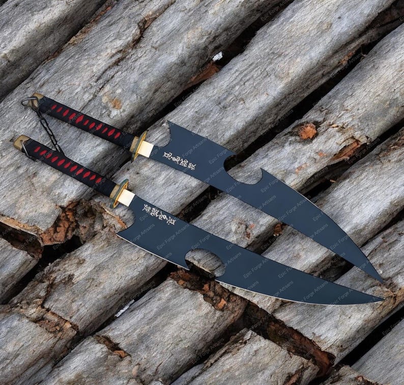 Double Anime Sword - Handmade Full Tang Samurai Katana - High Carbon ...
