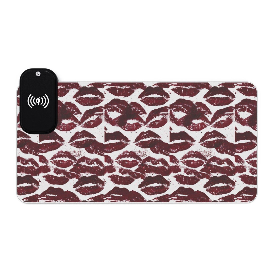 Wireless Charging LED Gaming Mouse Pad With Lip Print Design, Gaming ...
