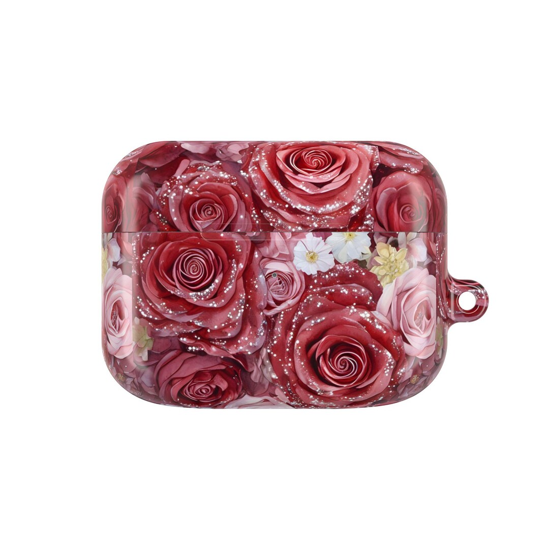 Rose AirPod Case, Floral Headphone Cover, Flower Earbud Holder, Pink ...