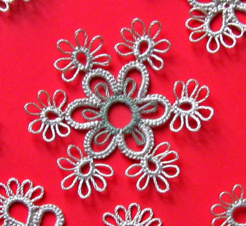 Easy Tatting Pdf Tutorial for Beginners Small Lase Hanging Snowflake ...