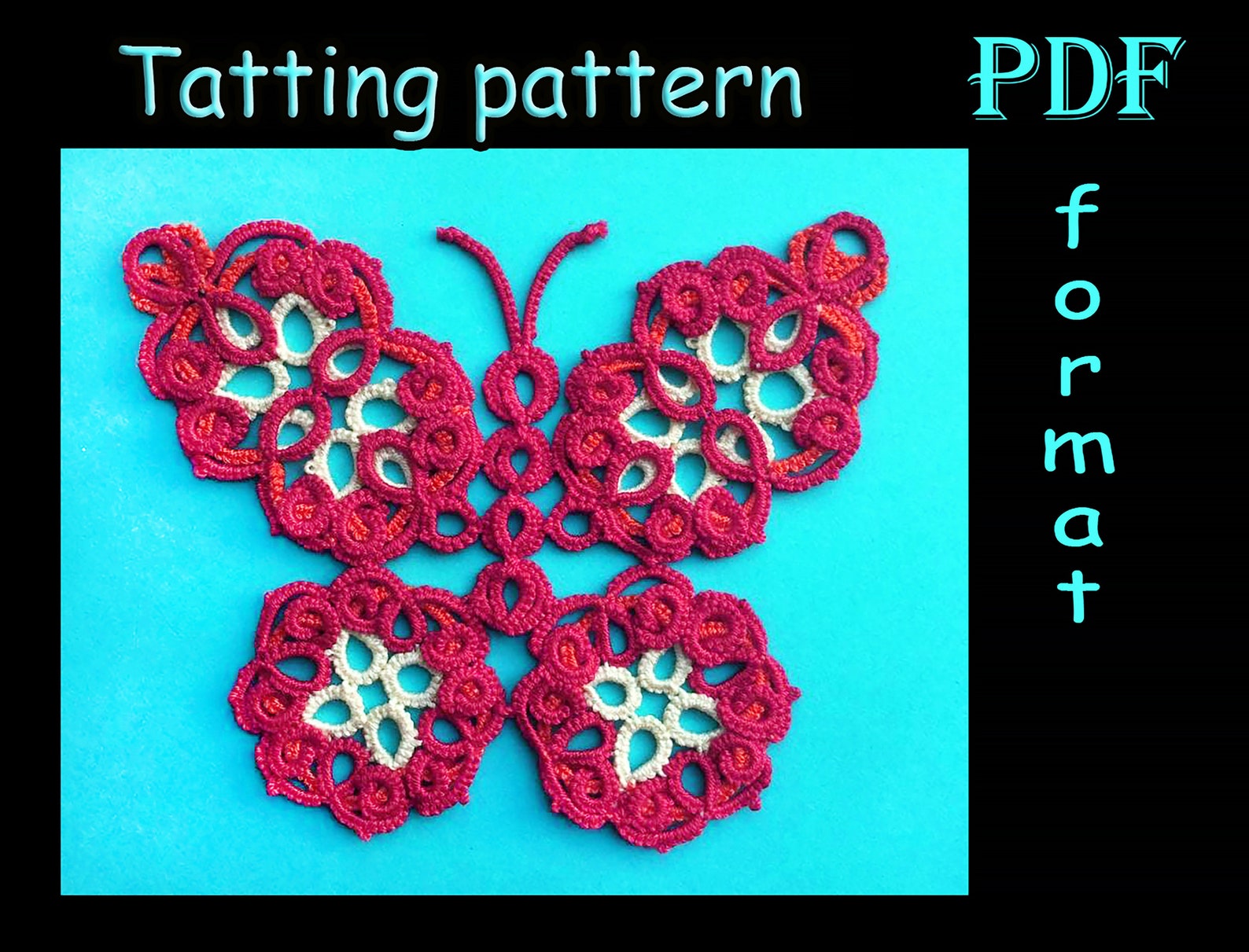 Tatting PDF Pattern Butterfly 20 Pages Digital File Original Shuttle ...