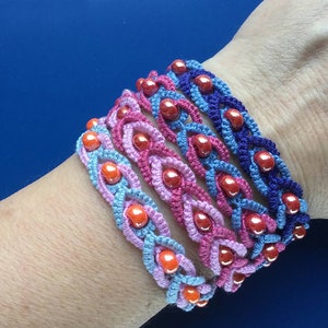 Thin Adjustable Bracelet PDF Tatting Pattern Easy Step by Step 18pgs ...