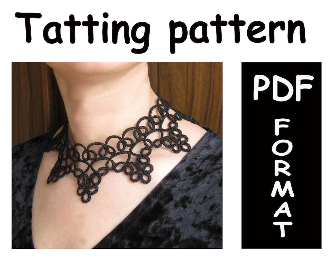 Pdf Tatting Pattern Tatted Collar Romantic Necklace Classic Choker Tatted Lace Jewelry Shuttle