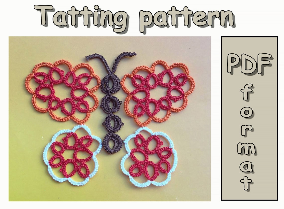 Tatting Pattern Butterfly Digital PDF File Original Shuttle Tatting ...