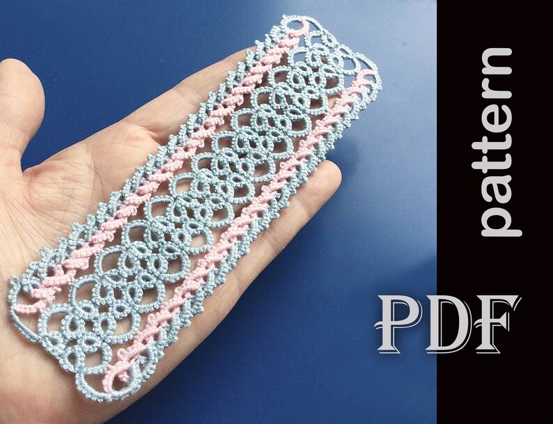 Tatting Lace Bracelet Easy Tatting Pattern 3D Bracelet, Bookmark Digital PDF Shuttle Tatting ...