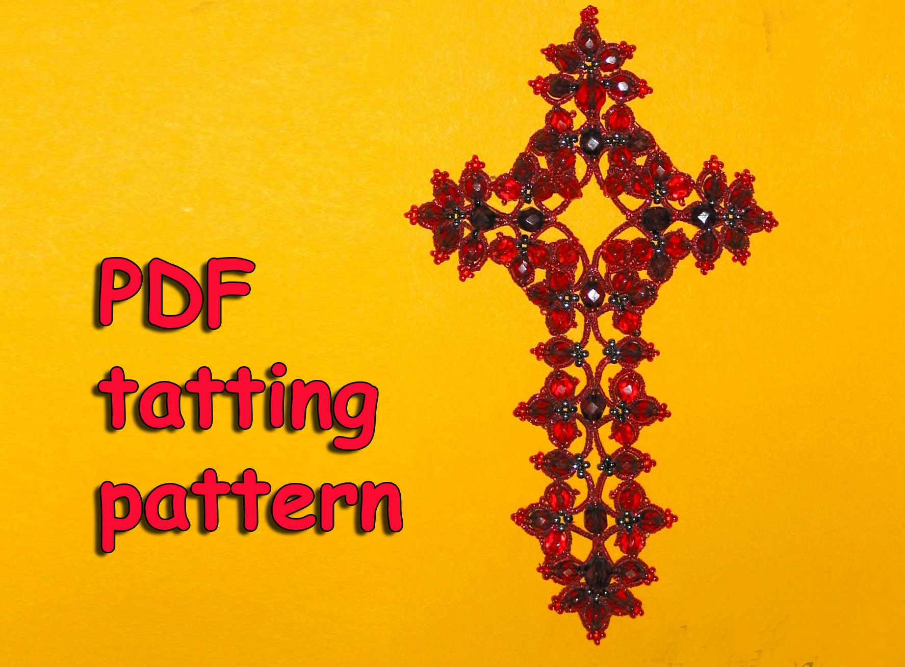 Tatted Cross Pendant Pattern and Beaded Earrings Tutorial - Shuttle ...