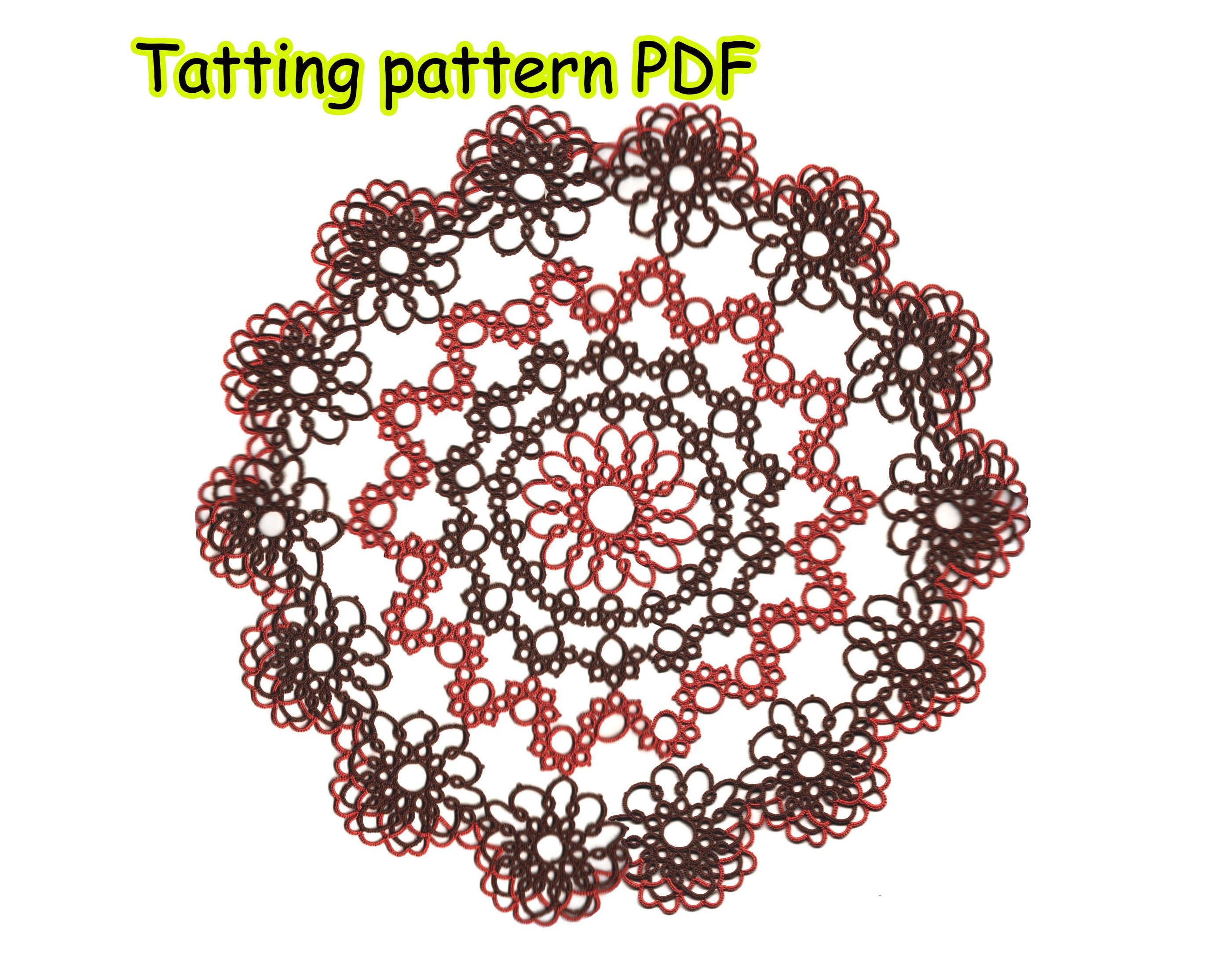 Tatting Doily PDF Tutorial Tatted Doily Pattern Visual Pattern - Etsy