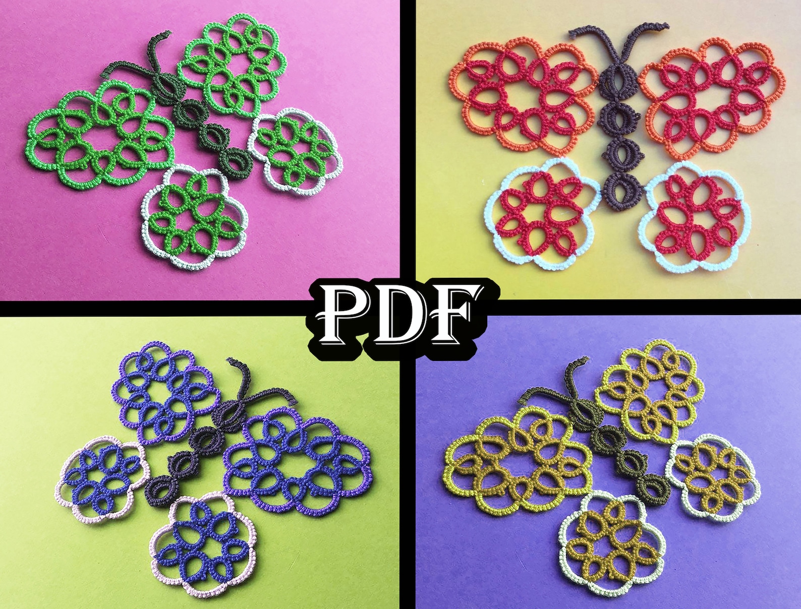 Tatting Pattern Butterfly Digital PDF File Original Shuttle Tatting ...
