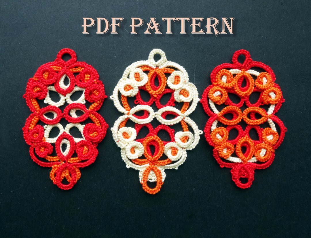 Original Tatting Pattern PDF Tatting Motive for Earrings, Pendant. Step ...