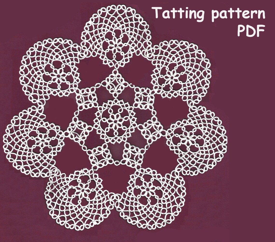 DIY Tatting PATTERN PDF White Cotton Tatted Doily Rug Circle - Etsy